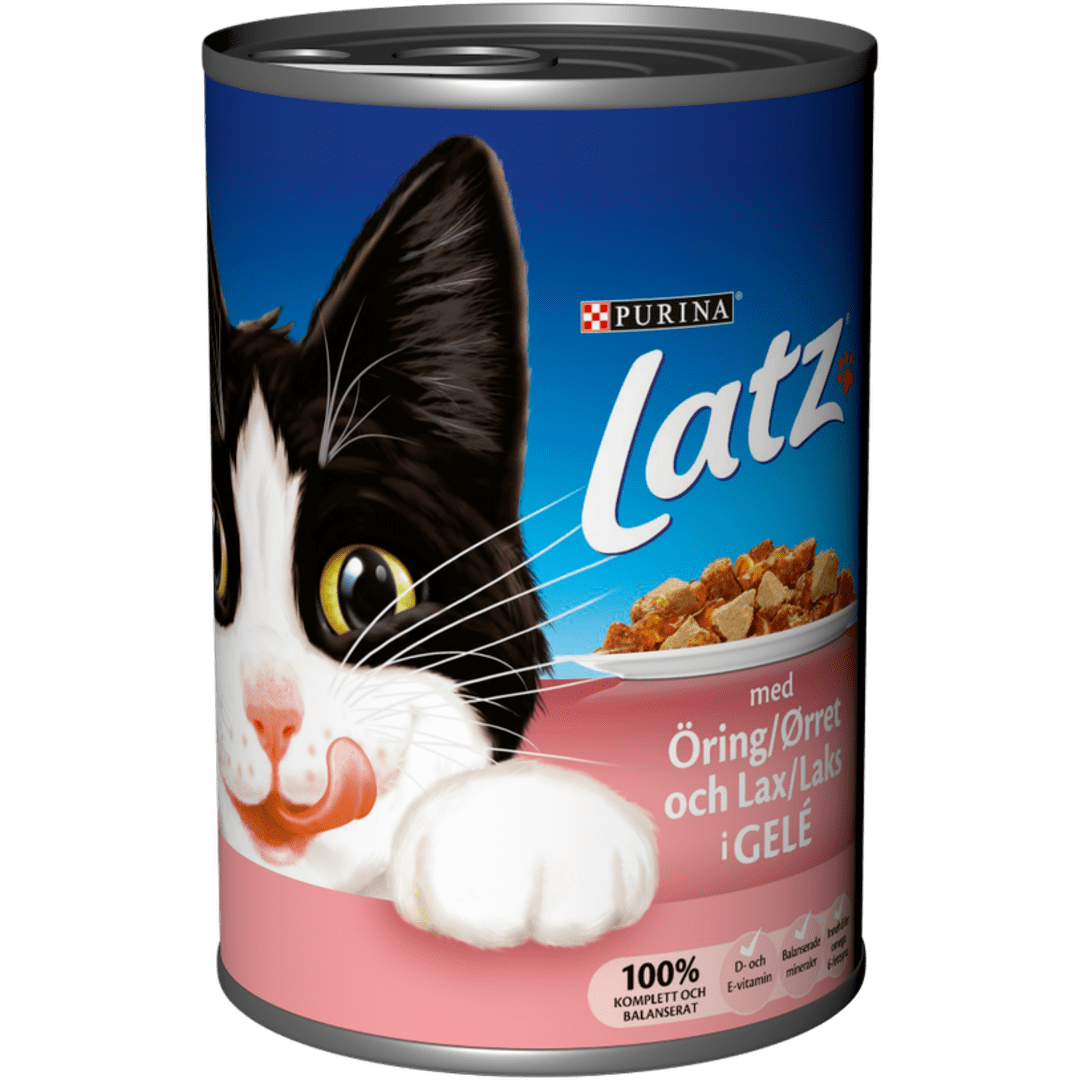 Latz Öring & Lax i gelé. Komplett och balanserad kattmat | Purina
